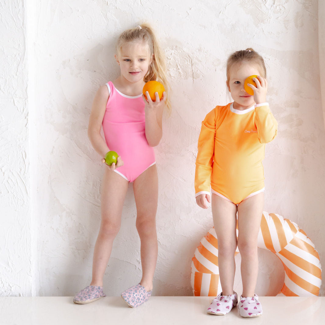 Sustainable UV Longsleeved Bathing Suit - Bright Orange (UV STANDARD 8 ...